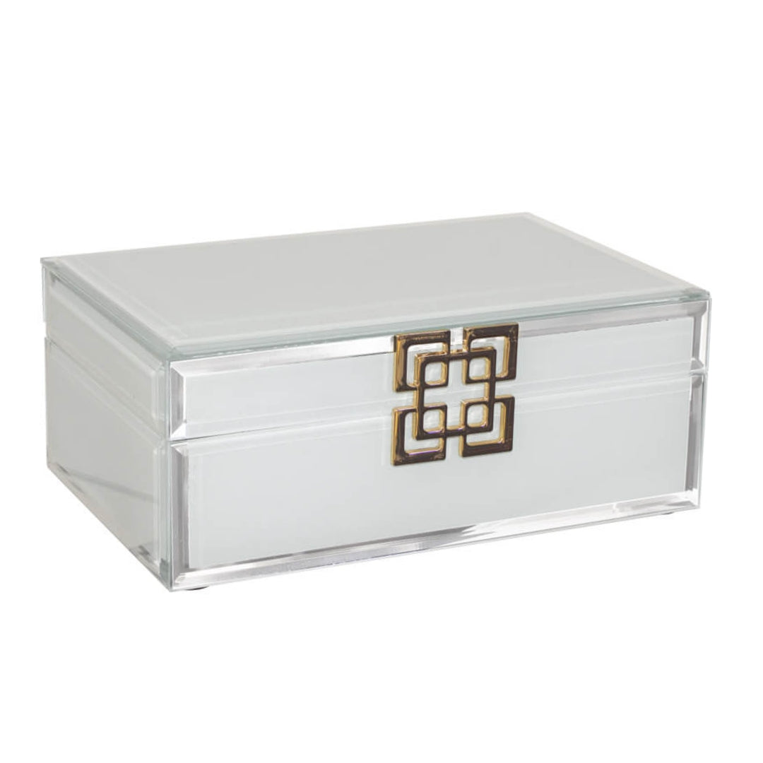 White Glass Jewellery Box – Woodka Interiors
